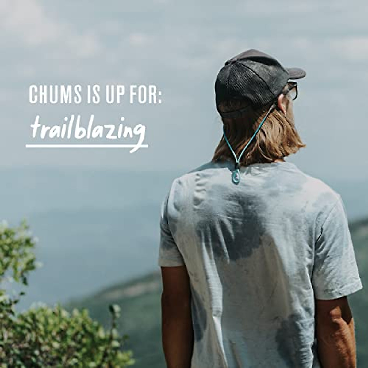 Chums Slim Retainer - Adjustable Thin Silicone Unisex Eyewear Keeper (Black)