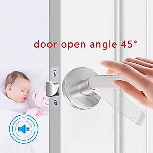 JIANLEI Door Lever Passage, Door Handle, Zinc Alloy Material, Three-bar Handle Lock, Twist 45 ° to Unlock, Heavy Hand Lock, Reversible for Right & Left Side(Silver-Passage, Curved)