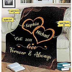Customized Fleece Blankets for Wife with Husband's Name, Best Gift for Your Life Partner with Quotes, Valentine's Day Gifts, Birthday Gift, for Wife, Supersoft and Cozy Blanket