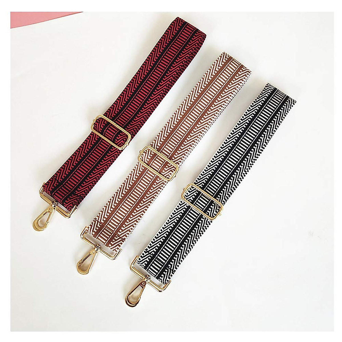 Umily Wide Shoulder Strap Adjustable Replacement Belt Guitar Style Cross body Handbag Purse Strap, Black (Silver Black Metal), Medium