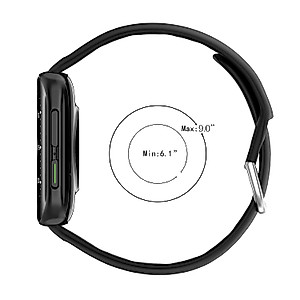 ECSEM Watch Bands Compatible with OPPO Watch 2 42MM 46MM,Silicone Wristband Adjustable Quick Release Replacement Band Sport Straps Smartwatch Accessories (46MM, Black/Green)