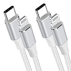 USB C to Lightning Cable 2Pack 6FT [Apple MFi Certified] iPhone Fast Charger Type C Charging Cord Power Delivery Nylon Braided USBC Cable for iPhone 11 14 13 12 Pro Max Mini/XS/Max/XR/X/8/8Plus/iPad