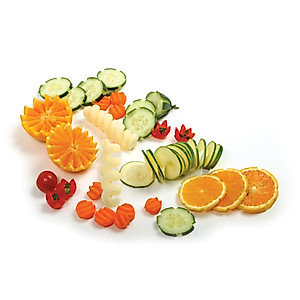 Norpro Garnishing Tool Set of 5 Spiral/Slice/Curl/Crinkle Fruit and Veggies