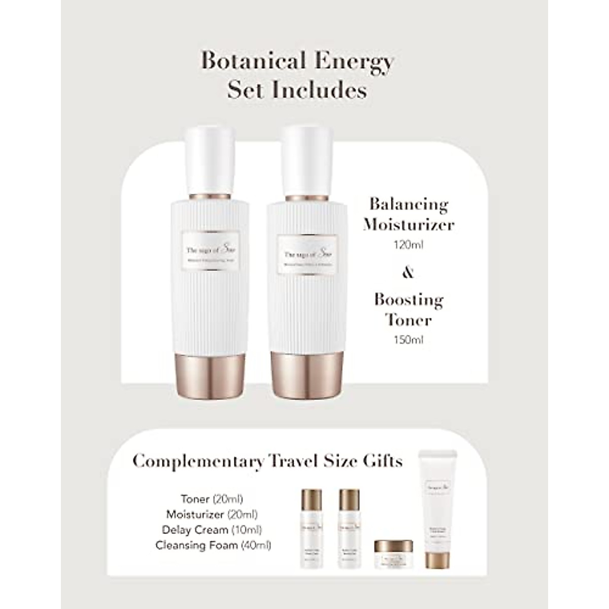 Sooryehan THE SAGA OF SOO BOTANICAL ENERGY - Korean Skincare Gift Set, Botanical Energy Boosting Toner, Balancing Moisturizer, Cream, Foam Cleanser (360 ml / 12.17 Fl Oz) by LG BEAUTY