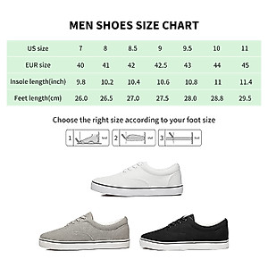 yageyan Mens Low Top Canvas Shoes Lace-up Fashion Canvas Sneakers Casual Shoes for Men Black and White(White,8.5)