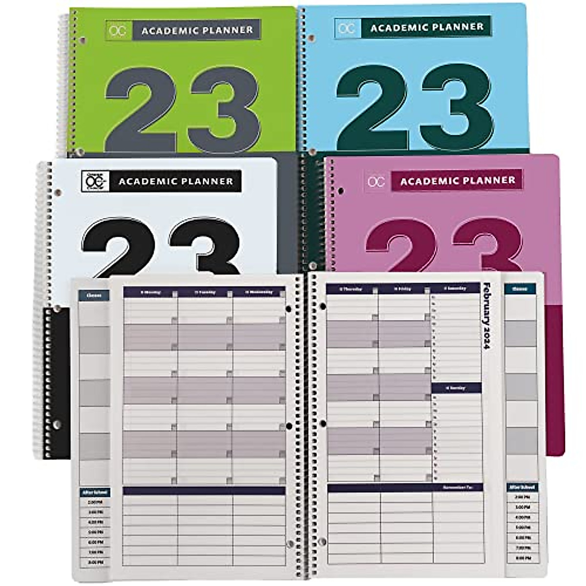 Order Out Of Chaos 2023-2024 Academic Planner, Daily, Weekly & Monthly Time Management School Agenda, Size 8.5x11 (July 2023-June 2024),Blue/Teal