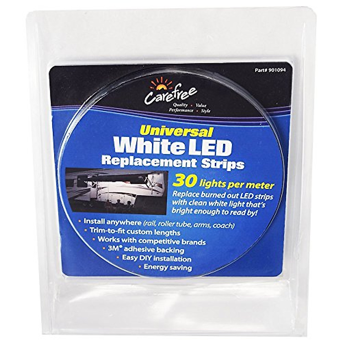 Carefree 901092 Universal White LED 30 LPM Replacement LED Light Strip for RV Awnings,1 Pack
