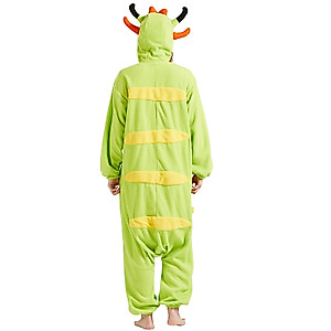 DarkCom Onesie Pajamas Adult Animal Halloween Costume Caterpillar Cosplay One Piece Unisex Homewear Polar Fleece Sleepwear Medium