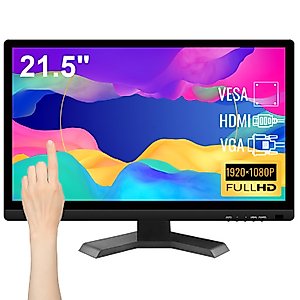 Pisichen Computer Monitor, 22 Inch PC Monitor HD 1920x1080, Monitor with HDMI & VGA Interface, 5ms, 75Hz, Brightness 250 cd/m², Computer Screen for Laptop/PS3/PS4, Built-in Speakers