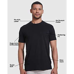 True Classic 6 Pack, Staple Color Pack, Men's Short Sleeve Crew Neck T-Shirt, Small