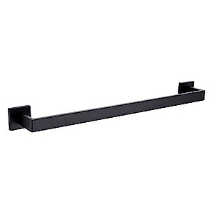 TASTOS 23.6 Inch Black Single Towel Bar Rack, SUS 304 Stainless Steel Bathroom Towel Bar Heavy Duty Towel Holder Kitchen Towel Rod, Wall Mount with Screws Towel Bar Rod Matte Black Finish
