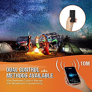 kemimoto UTV Soundbar SXS Sound Bar X3 Speaker- 28 Inches Wide, IPX5 Waterproof, Bluetooth Compatible, Amplified, USB, AUX Input, 4X Speakers, 2X Tweeters Adapt to 1.56"-2.25" Roll Bar