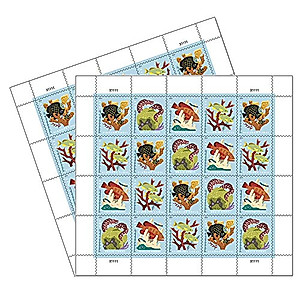 Coral Reefs Postcard 2 Sheets of 20 US First Class Forever POSTCARD Postage Stamps Sea (40 Stamps) Scott 5366