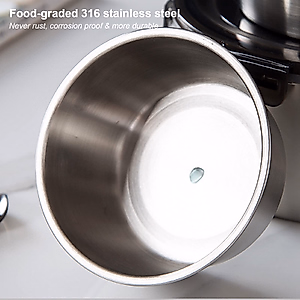 CORAHE Round 316 Stainless Steel Food Storage Container with Lids Airtight Metal Food Containers Stackable Meal Prep Leftover Containers for Freezer Fridge Oven Dishwasher Safe ( Size : 400ml )