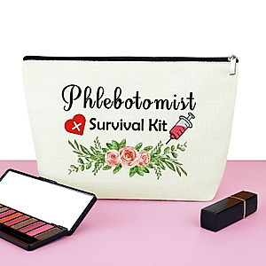 Mxrymvu Phlebotomist Gifts for Women Makeup Bag Phlebotomy Technician Gifts Phlebotomy Graduation Gift Makeup Bag Nurses Practitioner Bag Appreciation Gift for Phlebotomist Travel Makeup Pouch