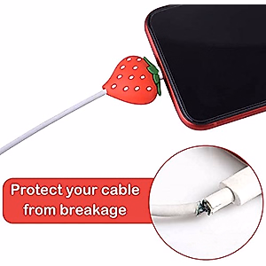 20-Piece USB Charger Protector, Suitable for iPhone iPad Cable, Fruit bite Charging Protector and Cable Holder, Charging Cable Protector, Mobile Phone Accessory Cable Partner
