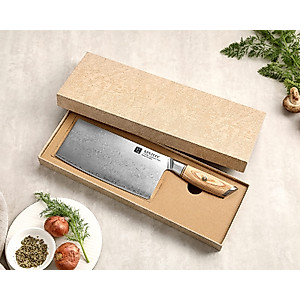 XINZUO 7.5 Inch Cleaver Knife,Composite Steel Chinese Chef Knife,Professional Butcher Knife 3 Layers Clad Steel,Sharp Kitchen Meat Vegetable Knife Stainless Steel Cooking Knife-Pakkawood Handle