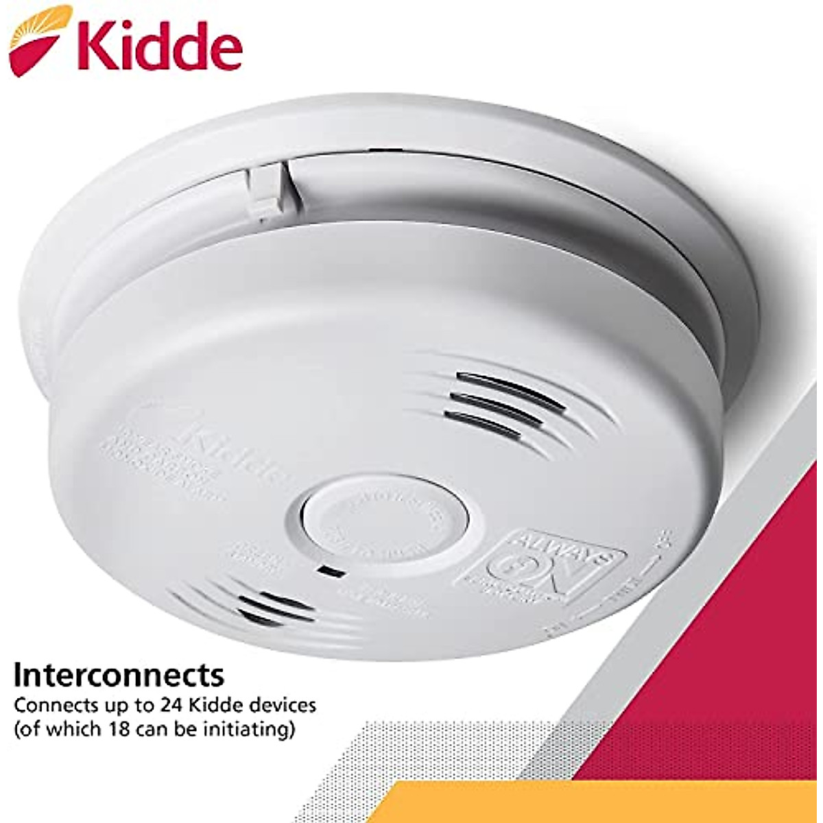 Kidde Hardwired Smoke & Carbon Monoxide Detector, 10-Year Battery Backup, Voice Alerts