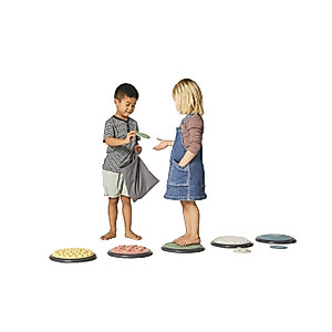 GONGE Tactile Sensory Discs - Set of 10 Textured Stepping Discs, Sensory Exploration, Cognitive Development - Includes Blindfold - Ages 1 and up - Nordic