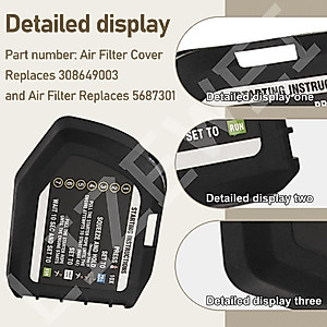 308649003 Air Filter w/Labels & 5687301 Cover Compatible with Ryobi RY251PH RY252CS RY253SS RY254BC 25CC String Trimmer - Contain oil tube