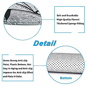 Alishomtll 4 Pcs Blue Rose Shower Curtain Sets with Non-Slip Rug, Toilet Lid Cover and Bath Mat, Butterfly Floral Shower Curtain with 12 Hooks, Waterproof Blue and Gray Shower Curtains for Bathroom