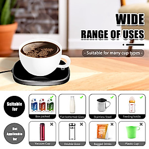 Coffee Mug Warmer, Coffee Cup Warmer for Desk with Auto Shut Off, Electric Beverage Warmer with 2 Temperature Settings, Candle Wax Cup Warmer Heating Plate for Hot Tea, Water, Cocoa, Milk