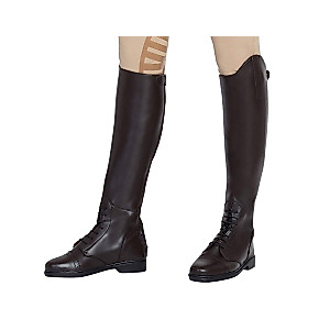 TuffRider Ladies Starter Back Zip Field Boots in Synthetic Leather - Mocha - 11 - Regular