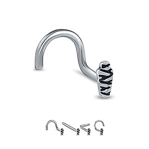 316L Surgical Steel 15mm Straight Nose Ring Stud Halloween Mummy 20G