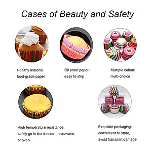 Cupcake Liners, Disposable Paper Baking Cups Rainbow Cupcake Wrappers Nonstick Muffin Cases Molds, 6 Styles Cupcake Liners for Cake Balls, Muffins, Cupcakes and Candies, 600 Pack (Colorful)