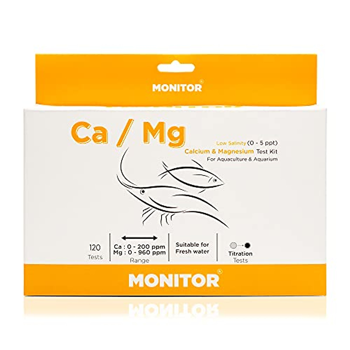 Monitor Calcium/Magnesium Low Salinity (0-5 PPT) Test KIT (120 Tests) - Monitor Aquarium and aquaculture Water Quality