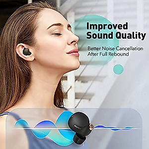 Memory Foam Tips for Sony WF-1000XM4 / WF-1000XM3, Anti-Slip Replacement Ear Tips for Sony True Wireless Earphones，Fit in The Charging Case, Perfect Noise Cancellation, 3 Pairs (Medium, Black)