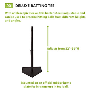 Champion Sports Deluxe Batting Tee - Mounted Adjustable Telescopic Batting Tee