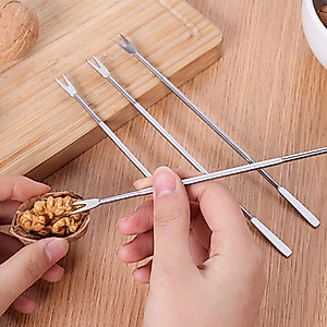 8 Pieces Seafood Tools Seafood Forks Lobster Forks Crab Forks Nut Forks Stainless Steel Seafood Forks Seafood Picks, Silver