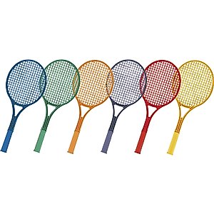 Champion Sports 21-Inch Plastic Tennis Racquet Set Assorted Colors