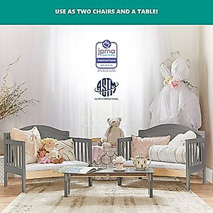 Dream On Me Portland 3 In 1 Convertible Toddler Bed in Steel Grey, Greenguard Gold Certified, JPMA Certified, Low To Floor Design, Non-Toxic Finish, Pinewood