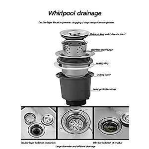 Stainless Steel Free-standing Kitchen Sink Commercial Restaurant Sink Stainless Steel Free-standing Kitchen Sink for Laundry Garage Camping 80x50x80cm/31.5x19.7x31.5in Left