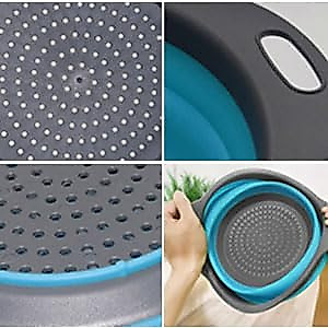 3-Packs Strainers for Kitchen Colander with Handles 3 Size Collapsible Colander for Washing Draining Veggies Fruit Pasta