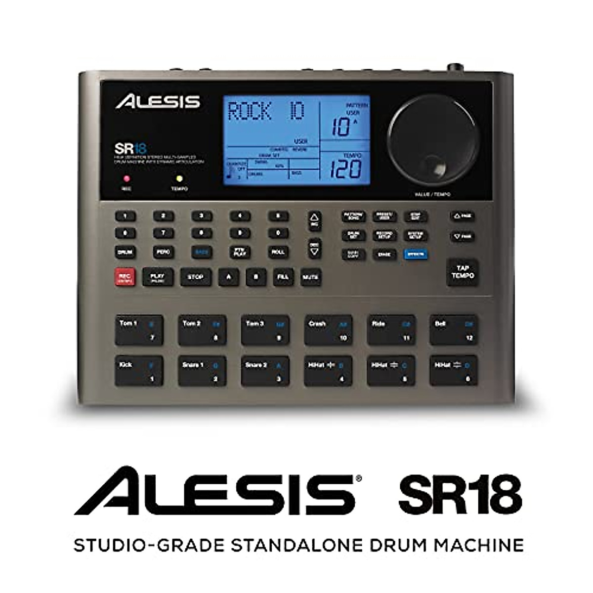 Alesis SR-18 - Studio-Grade Standalone Drum Machine With On-Board Sound Library, Performance Driven I/O and In-Built Effects / Processors