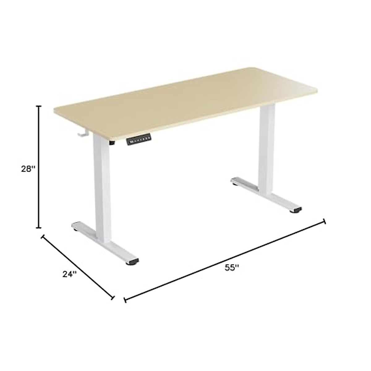 Standing Desk, Height Adjustable Desks with Powerful Motor and Cable Management,Electric Sit Stand Desk with Hight Preset Design for Home Office Use 55x24 in Maple
