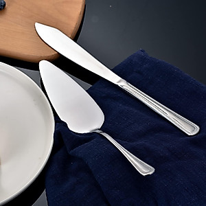 IMEEA Wedding Cake Knife and Server Set - Stainless Steel Cake Cutters Perfect for Weddings and Special Occasions