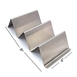 Stainless Steel Taco Holder Stand Set of 4 | Holds 3 Tacos Each | Oven, Dishwasher and Grill Safe.