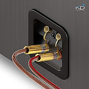 KabelDirekt – Banana Plugs – 5 Pairs (for Speaker Wire, AWG 10-16, Allow Flexible Connection to Speakers, amplifiers, A/V receivers, Power amplifiers & Stereo Systems, Fixing Screws, Gold Plated)