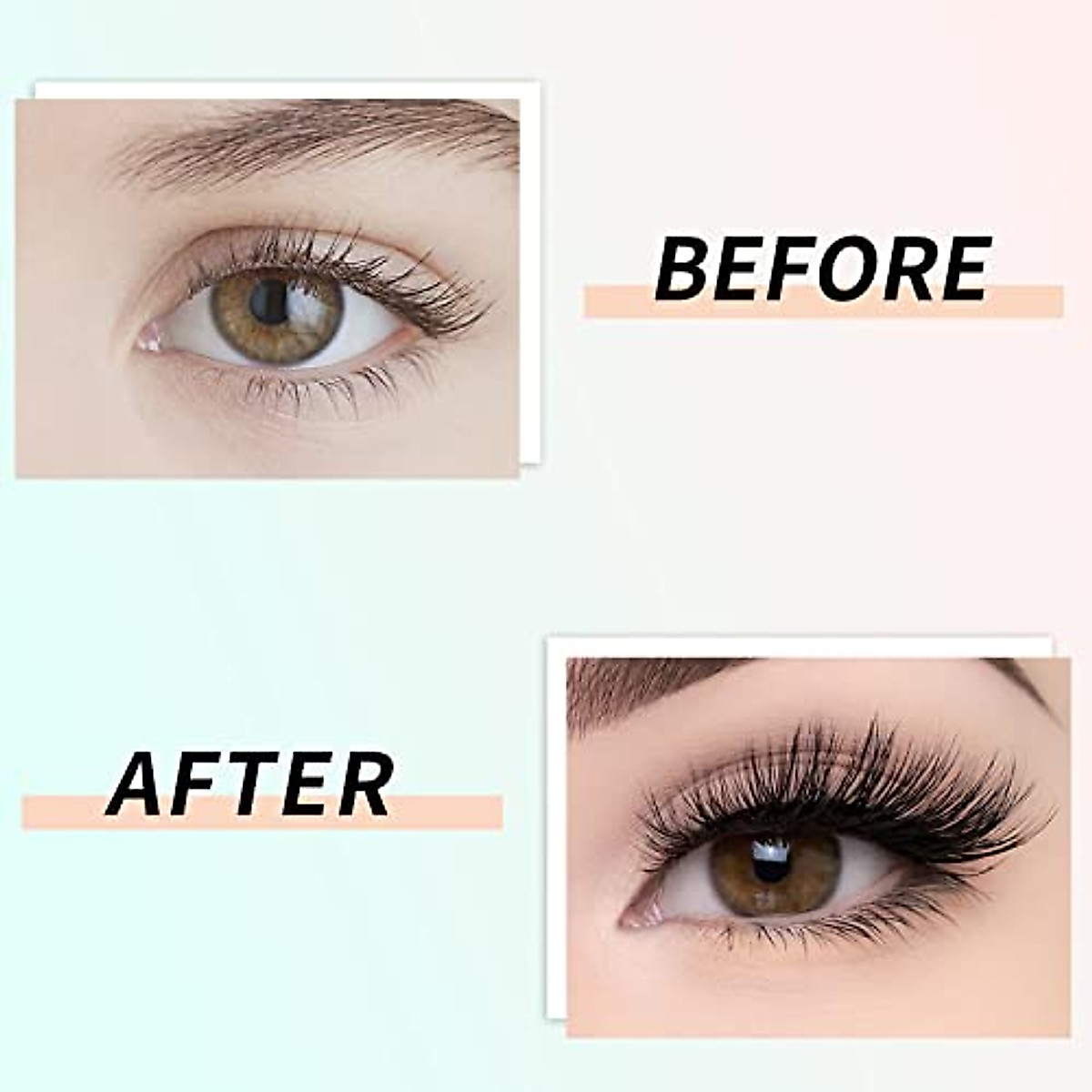 Magnetic Eyelashes Set, Magnetic Lashes Natural Look, 10 Pairs Reusable False Eyelashes with 2 Magnetic Eyeliner & Tweezers - No Glue