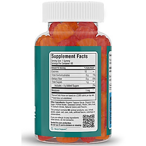 Melatonin Gummies for Kids - 1mg Chewable Melatonin Gummy - Restful Nighttime Support Supplement - Children and Adult Melatonin Gummies 1mg, 60 Count (60 Count, Gummies)