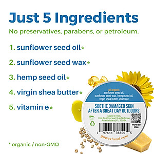 Waxhead After Sun Lotion Sunburn Relief, Miracle Tattoo Balm, Salve for Dry Cracked Hands, Healing Salve Sun Burn Healing Cream Aftersun Sunburn Cream for Eczema with Hemp Seed Oil + Shea Butter (2oz)