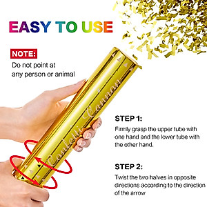 Confetti Cannon Gold Confetti Poppers Cannons 12 Pack Confetti Party Poppers Confetti Shooters Golden Confetti Cannon Bulk for Wedding Birthday Graduation Baby Shower Anniversary Christmas New Year's