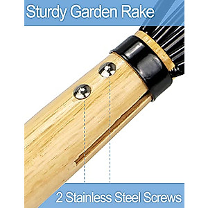 15" Gardeners Claw Rake | Military Grade Steel 6 Tines and Prime Wood Japanese Ninja Claw Garden Rake or Cultivator for Perfect Pulverized and Aerated Soil, Ergonomic Wooden Handle for Firm Grip