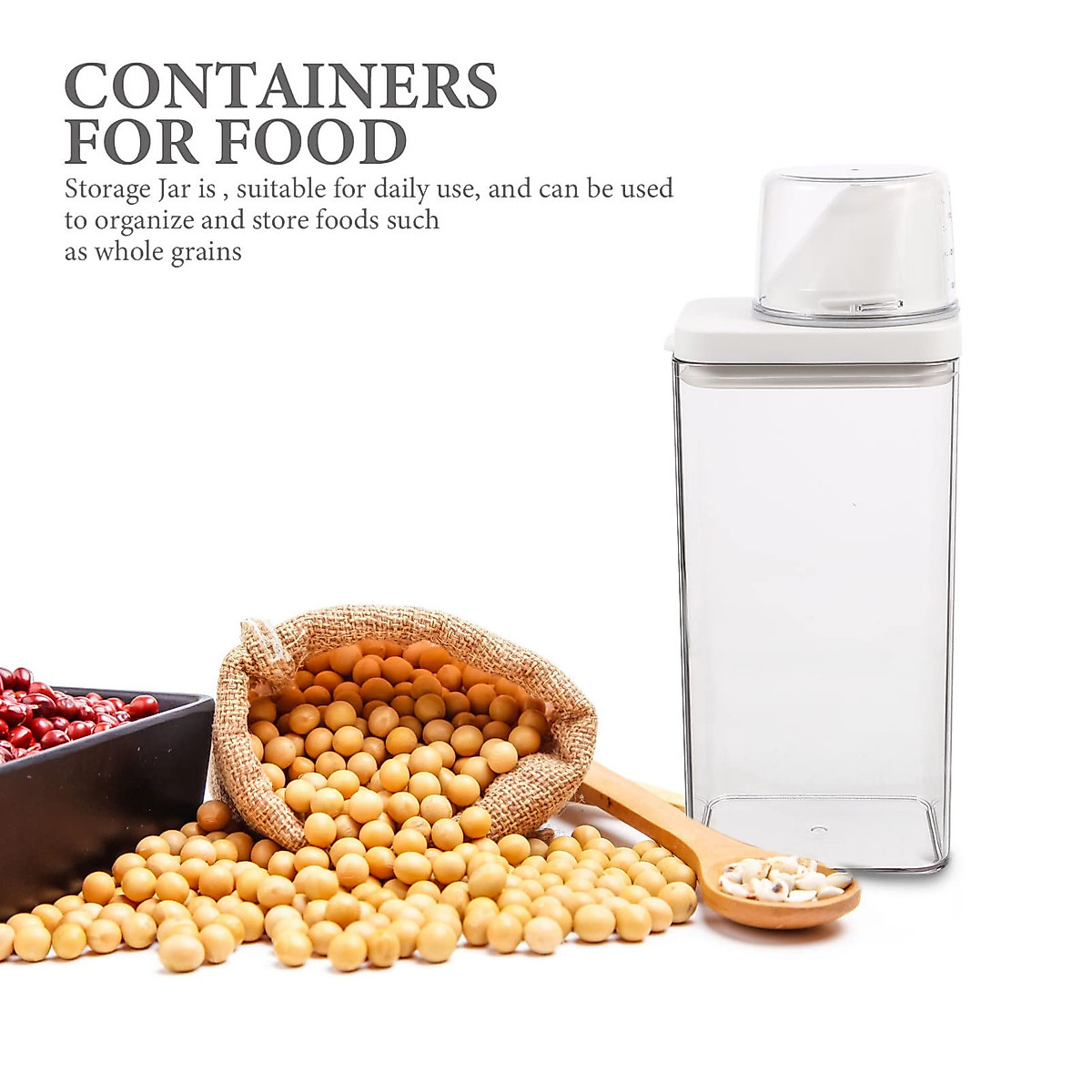 Rice Storage Container 52 Lbs/1500ml Rice Dispenser with Airtight Lid, Pour Spout and Measuring Cup, Food jars & Canisters Food Dispenser for Rice, Cereal, Flour, Oatmeal, Pet Dog Cat Food