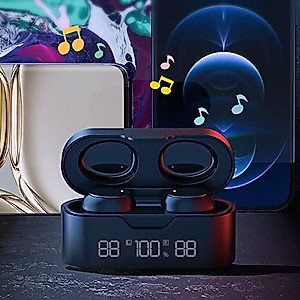 Wireless Earbuds Mini Bluetooth Earbuds with Charging Case IPX5 Waterproof Earbuds Fingerprint Control Deep Bass Earphones Built in Mic Light-Weight HD Stereo Ear Buds for Sports