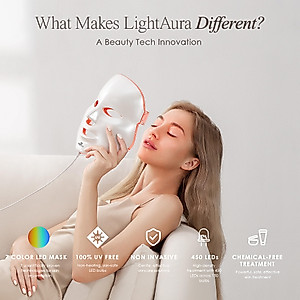 Project E Beauty LightAura LED Face Mask 7 Colors Light Therapy | Anti-Aging Facial Skincare Routine | Skin Tightening | Calm Inflammation | Reduce Wrinkle | Brightens Skin | Collagen Boost
